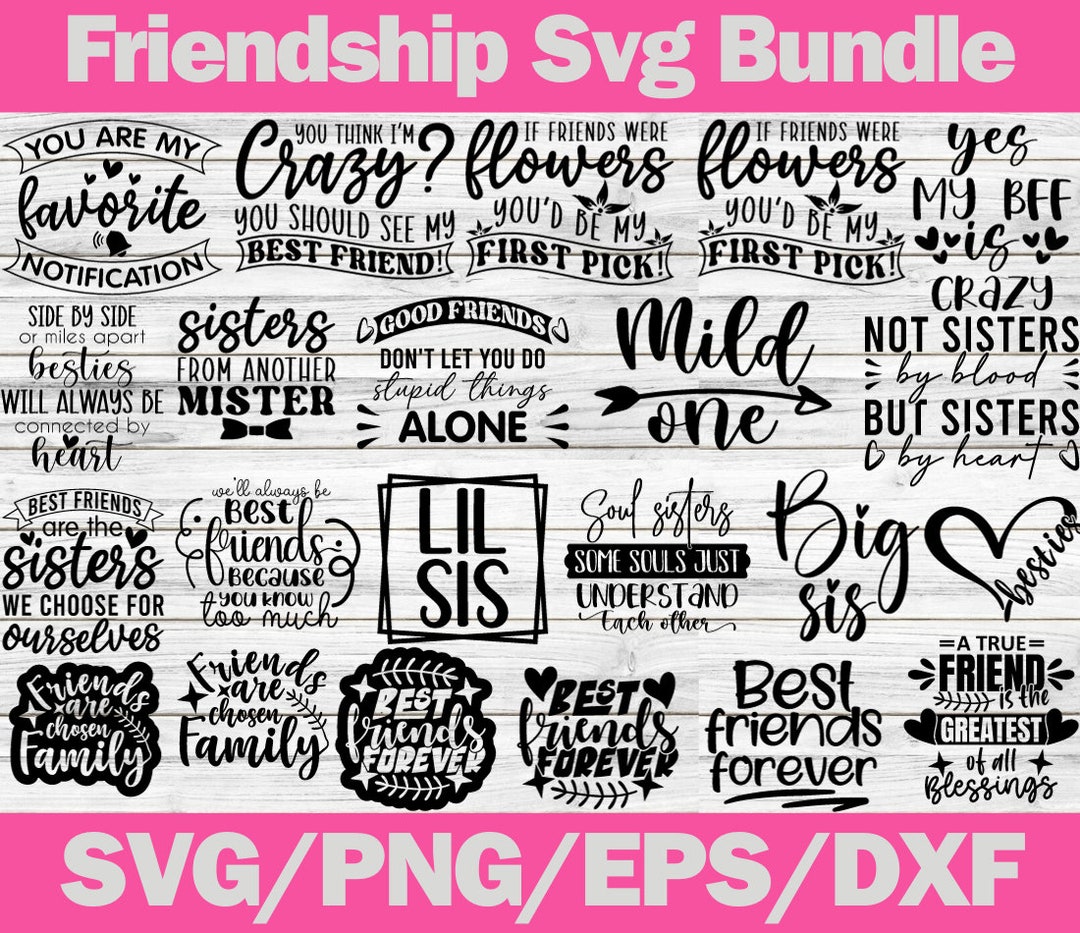 Friendship Svg Bundle, Friends Svg, Best Friends Svg, Friendship Svg ...