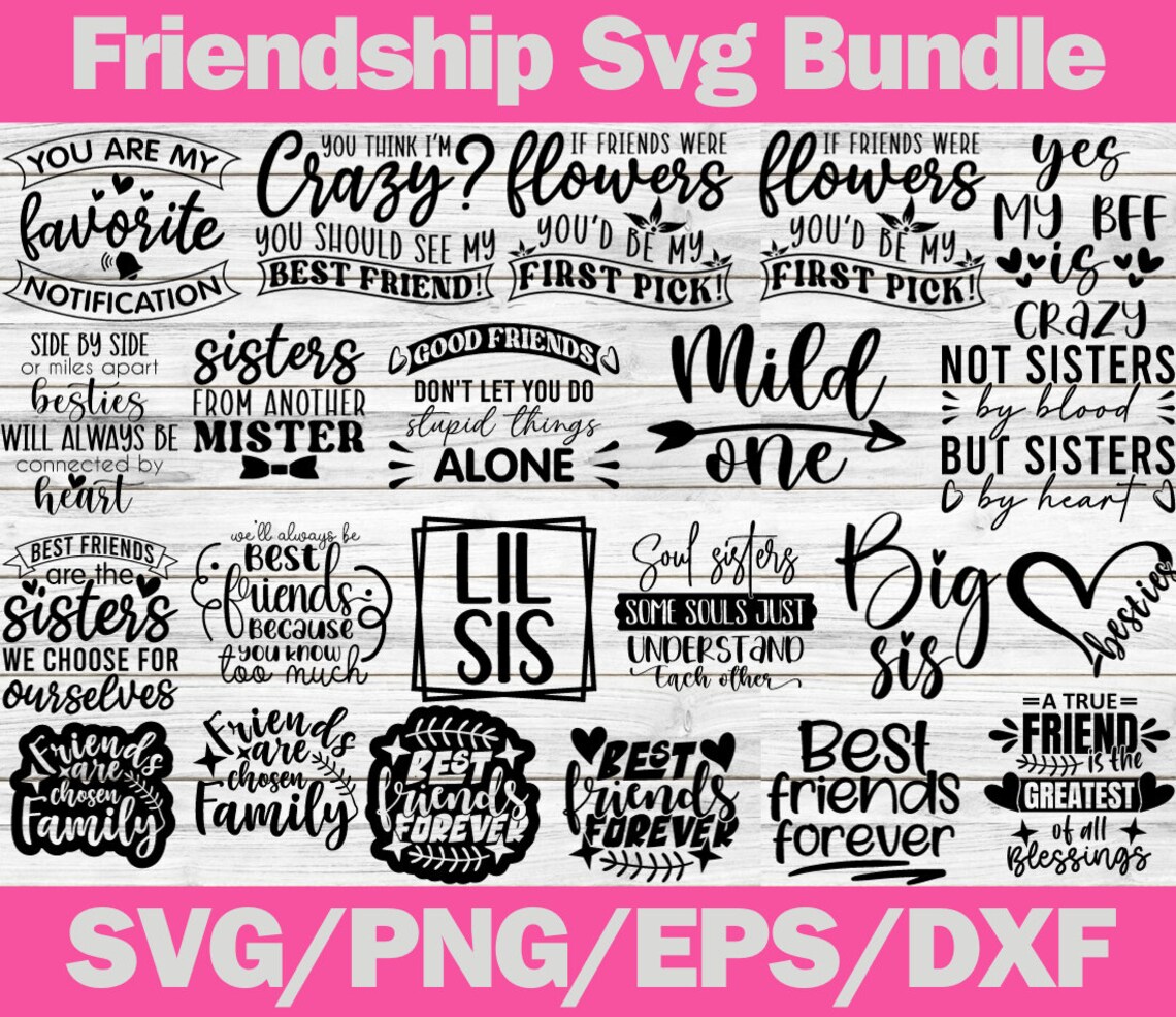 Friendship Svg Bundle, Friends Svg, Best Friends Svg, Friendship Svg ...