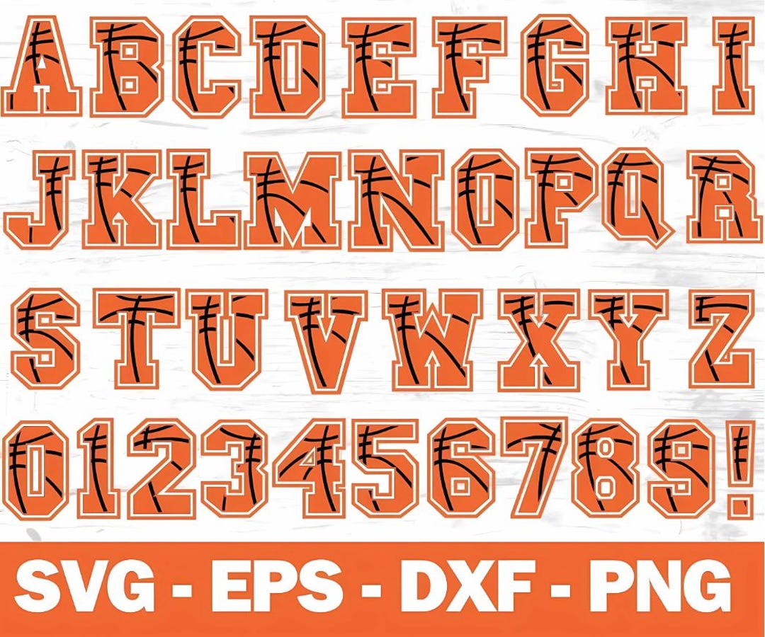 Basketball SVG Letters and Numbers | SVG Cut File | Commercial Use ...