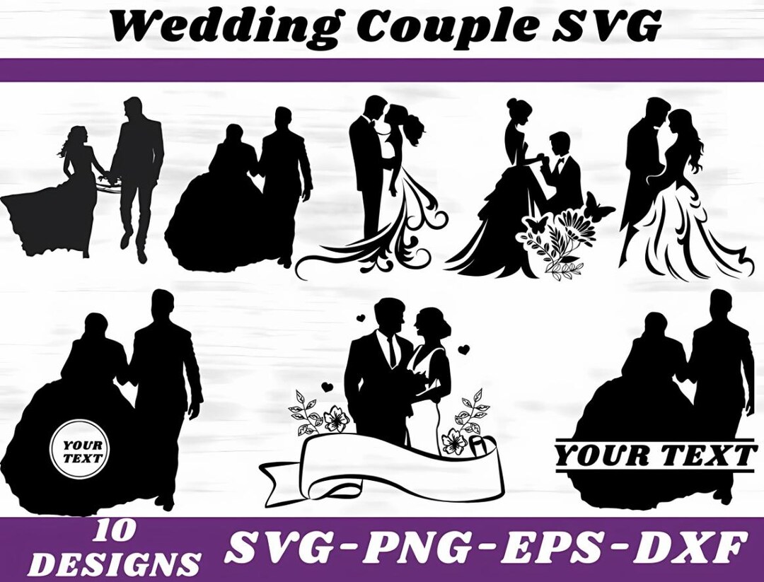Wedding SVG Bundle, Bride and Groom SVG, Husband Wife Svg, Engagement ...