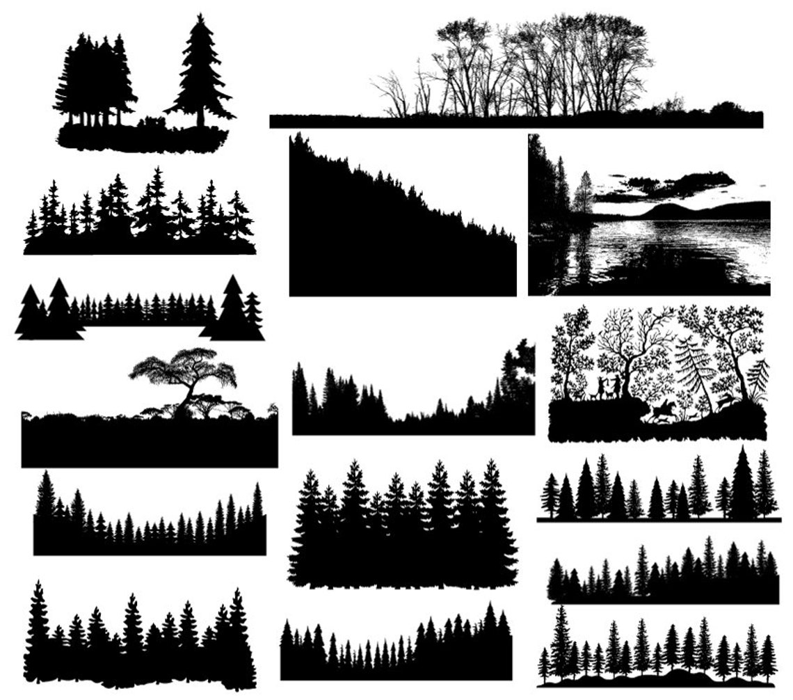 FOREST SVG Bundle, Forest Clipart, Tree SVG, Woods Svg, Forest Cut ...