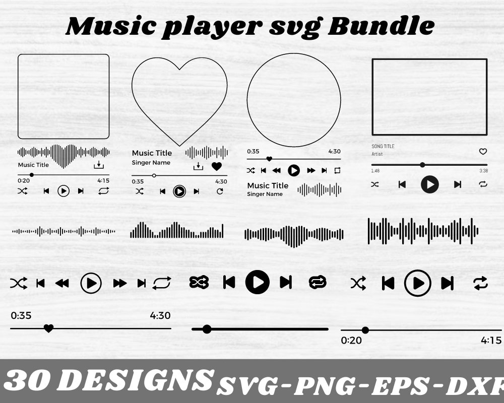 Music Player Svg Bundle, Music Player Cut Files, Acrylic Song Art ...