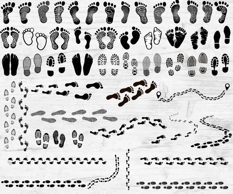 Footprint SVG, Foot Print Svg, Footprint Clipart, Shoe Print Svg, Shoe ...