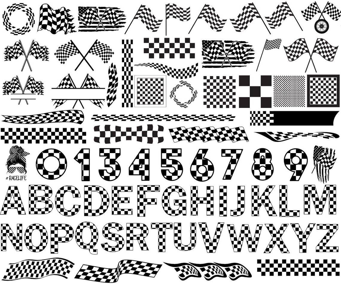 RACING FLAG SVG, Instant Download, Racing Stripes Svg, Racing Clipart ...
