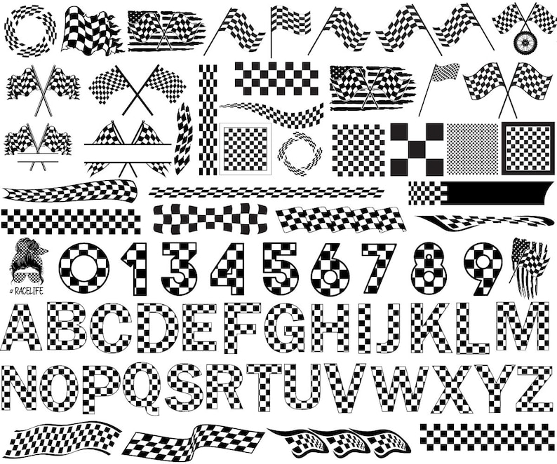 RACING FLAG SVG, Instant Download, Racing Stripes Svg, Racing Clipart ...