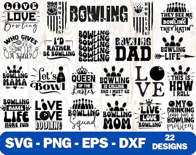 Bowling SVG Bundle: Sport, Club, Team Graphics (digital Download ...