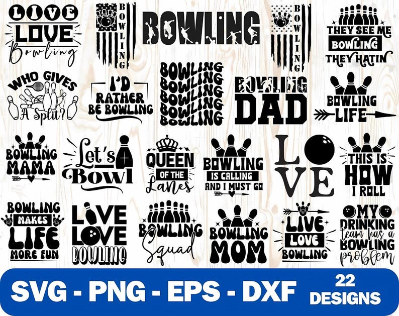 Bowling SVG Bundle, Bowling SVG PNG, Bowler Svg, Bowling Quotes Svg ...