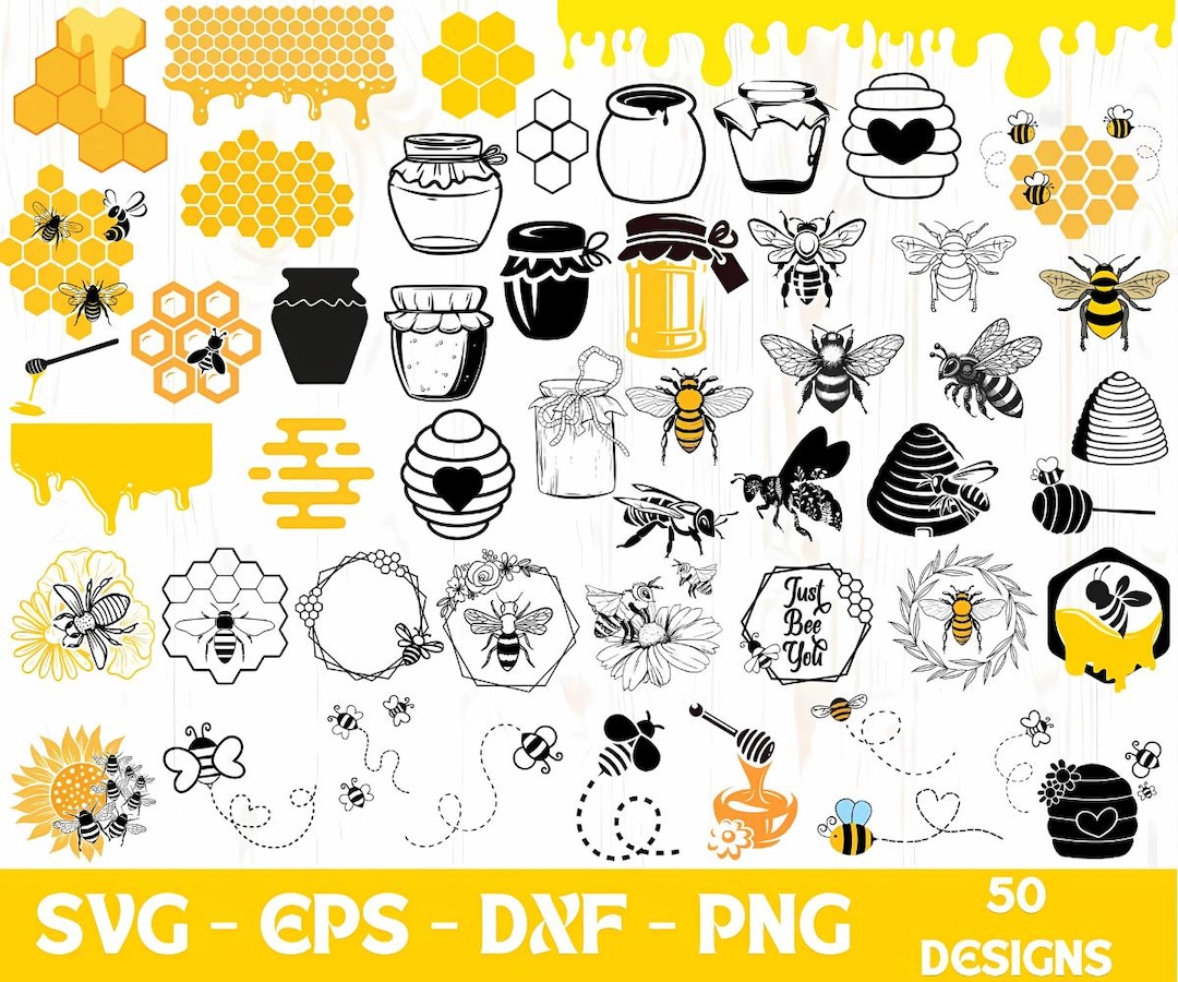 Bee Svg Png Bundle, Bee Png Bundle, Bee Cut Files, Honeycomb Svg, Svg ...