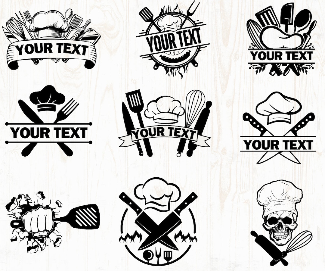 Chef SVG Chef Logo - Chef Svg, Kitchen Svg, Chef Tools Svg, Chef Hat ...