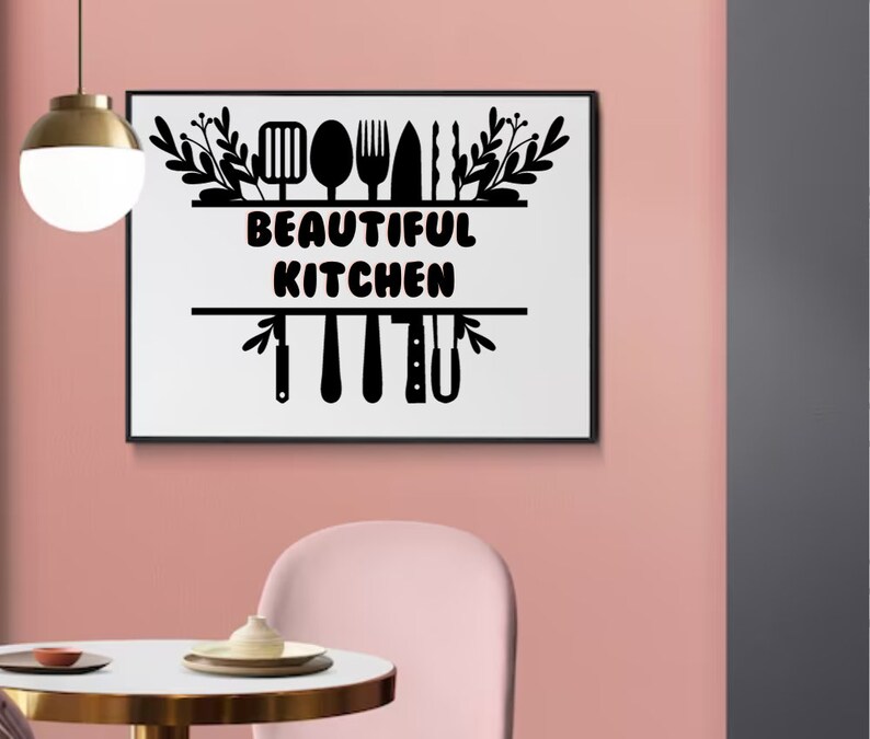 Kitchen Split Frame SVG, Kitchen Monogram Svg, Flourish Kitchen SVG ...