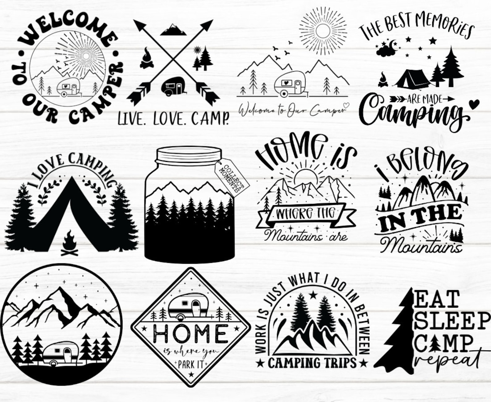 Camping SVG Bundle, 44 Camping Svg, Camper Svg, Camp Life Svg, Camping ...