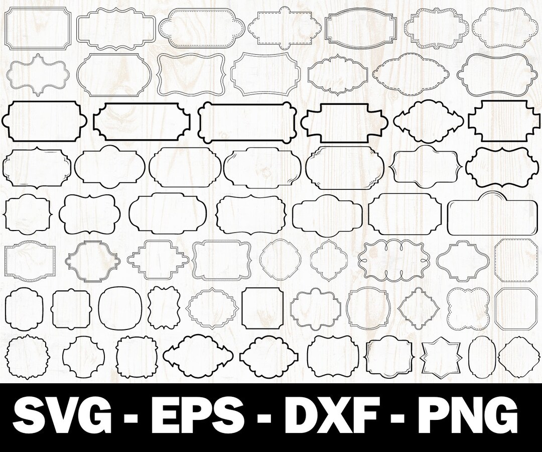 Label Frames SVG, Vintage Frames Svg Bundle, Label Borders Svg ...