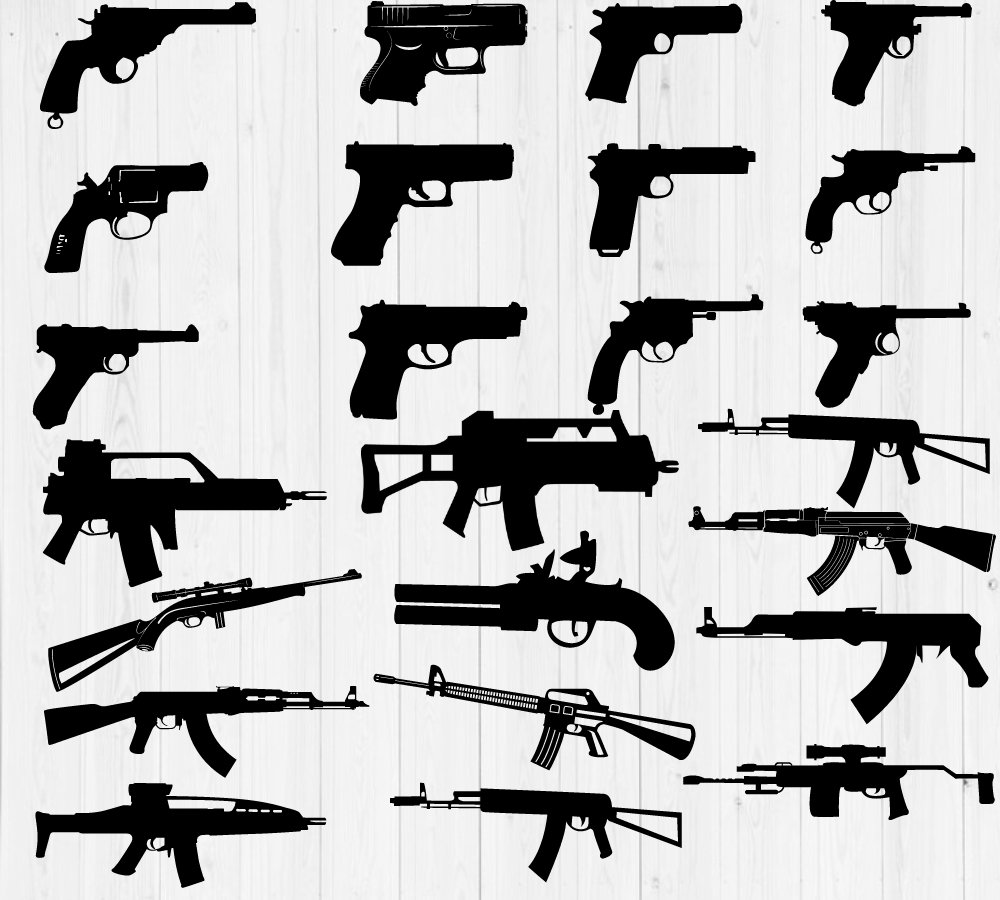 Guns SVG/ Military Weapon Svg/ Pistol Svg/ Weapon Svg/ Clipart ...