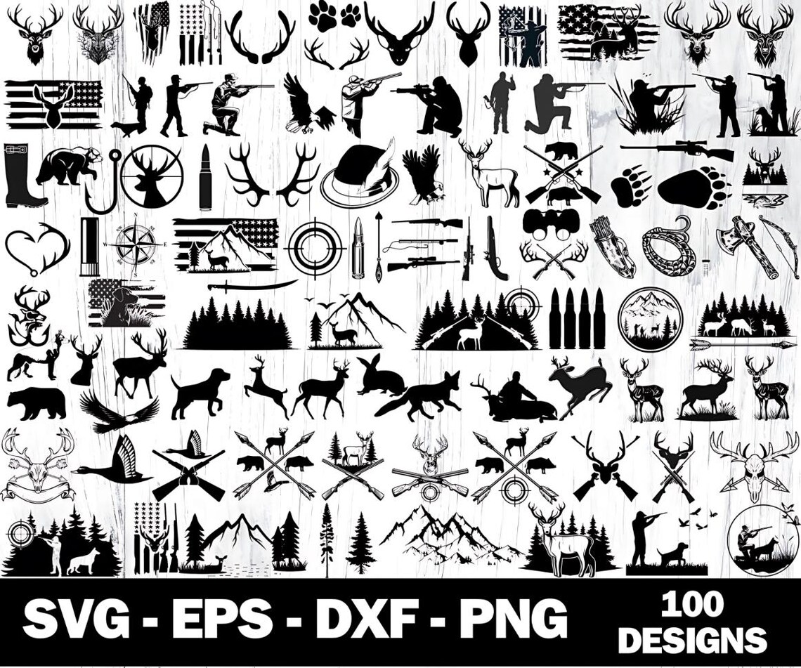 HUNTING SVG Bundle, Hunter Svg, Deer Hunting Svg, Hunting Clipart ...