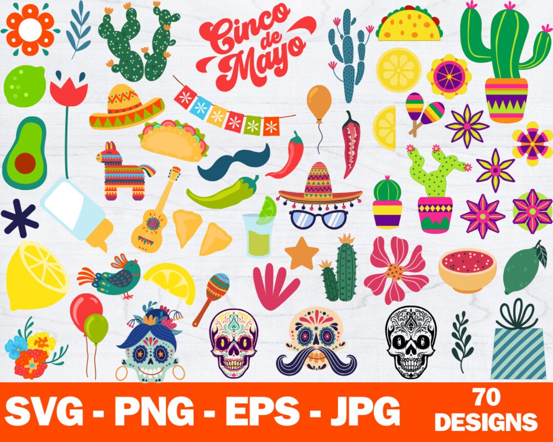 Cinco De Mayo Svg Bundle, Cinco De Mayo Clipart, Sombrero, Mexican Svg ...