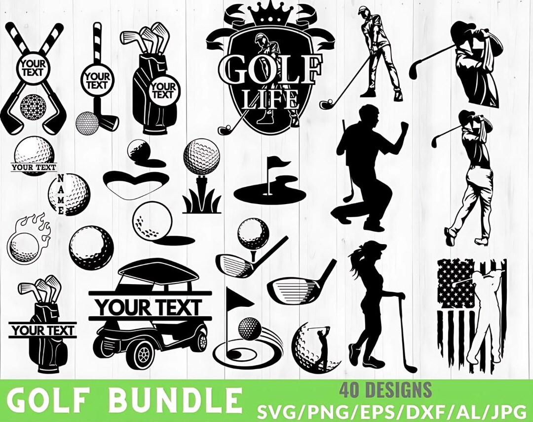 Golf Svg Bundle, Golf Monogram Svg, Split Monogram Svg, Golf Name Frame ...