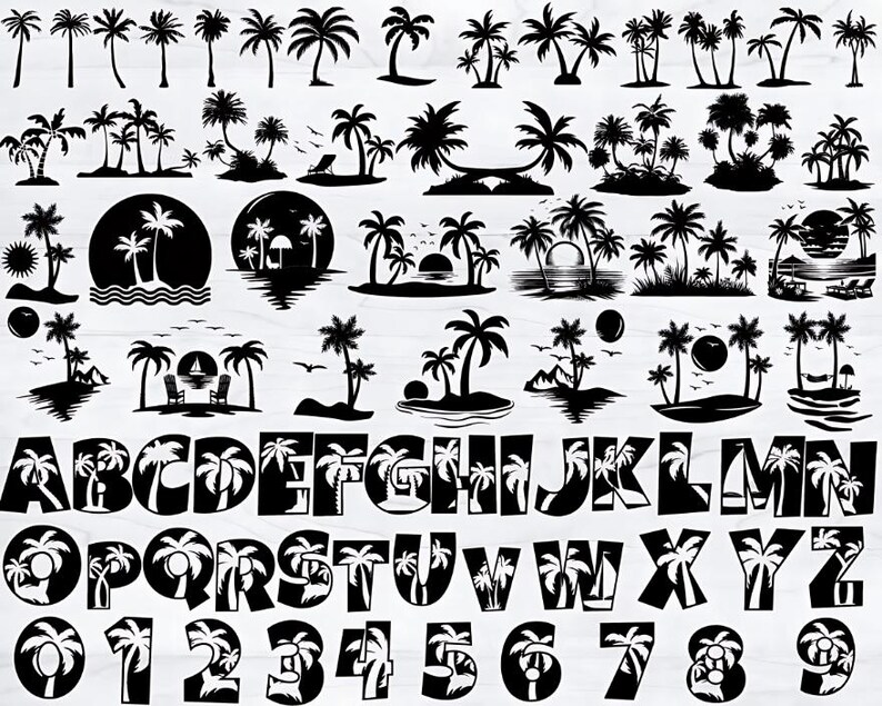 Palm Tree SVG Bundle, Palm Tree PNG Bundle, Palm Tree Clipart, Palm ...