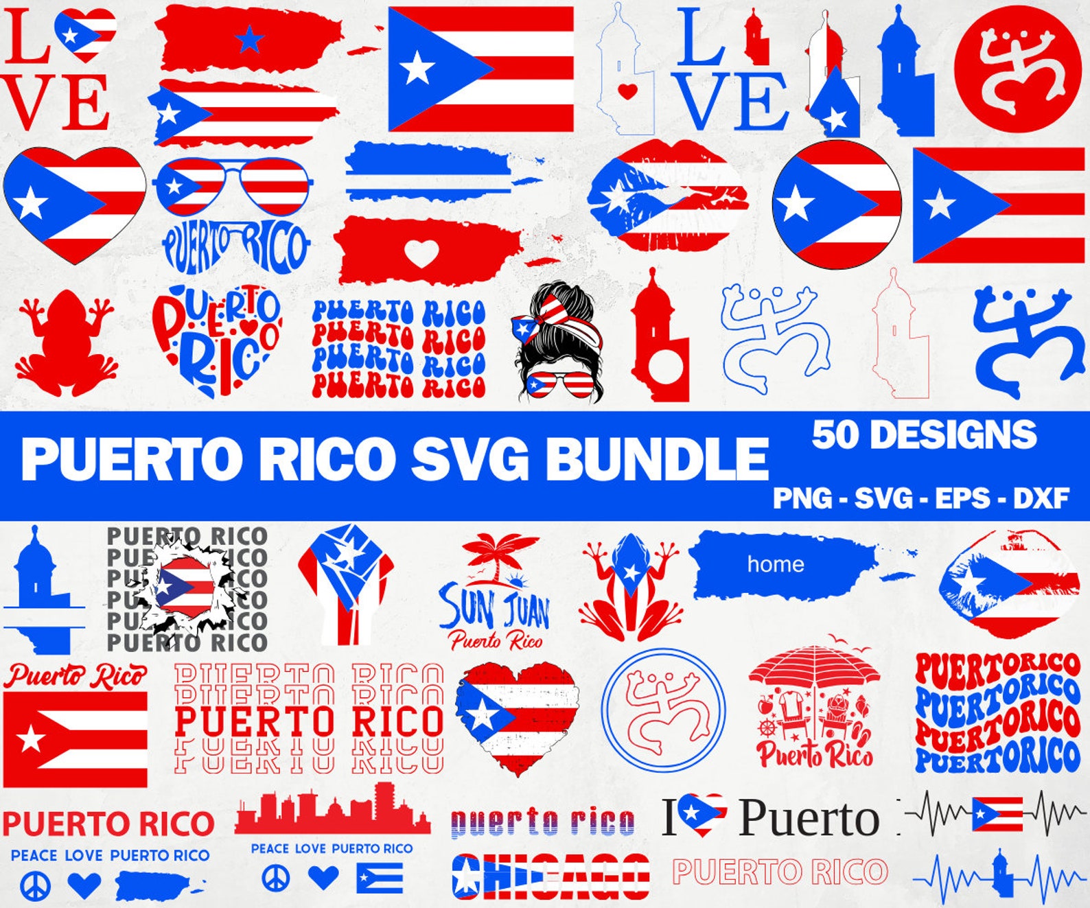 Puerto Rico Bundle – Boricua, Latina, Taino, Coqui, Garita, Flag ...