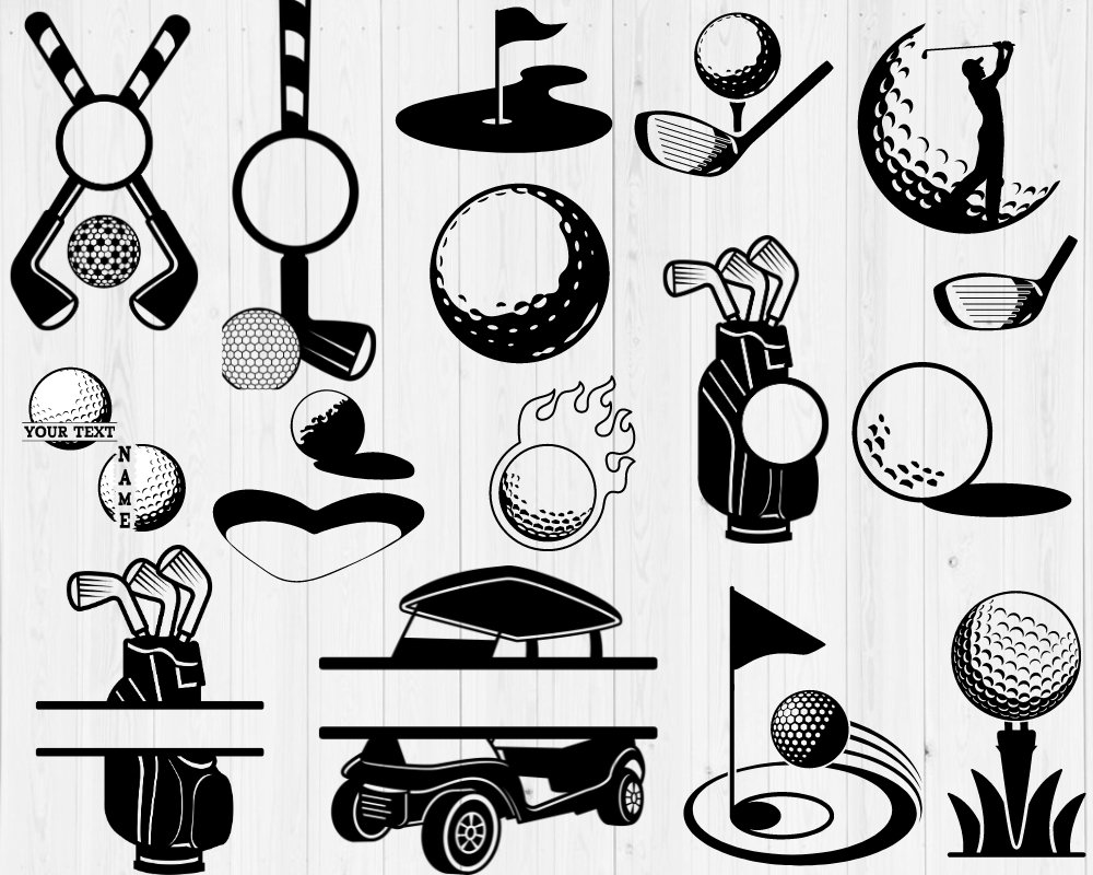 Golf Svg Bundle, Golf Monogram Svg, Split Monogram Svg, Golf Name Frame ...