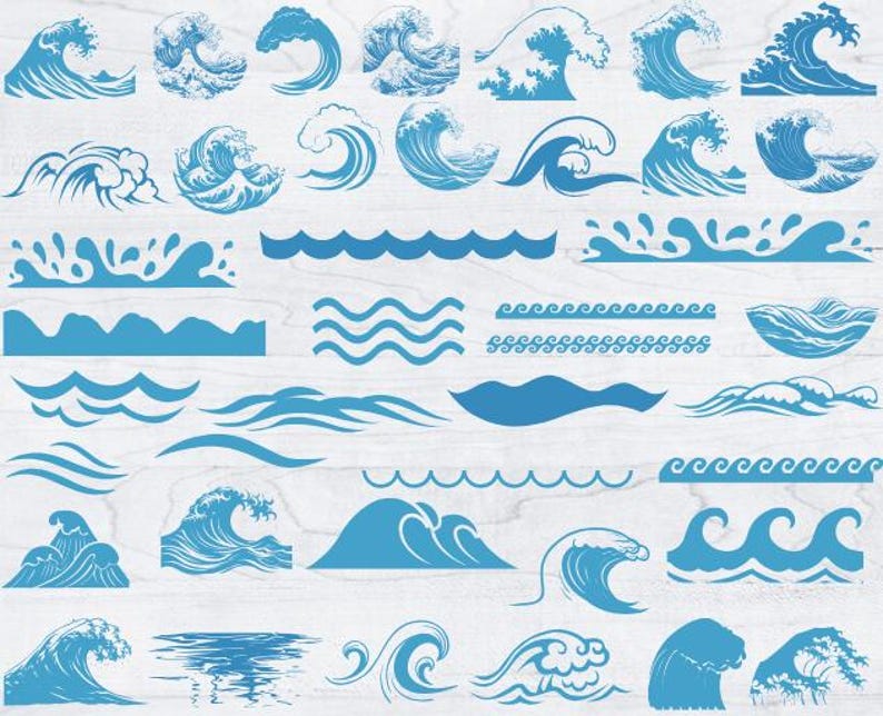 Wave SVG Bundle: Ocean Beach Designs for Cricut (digital Download - Etsy