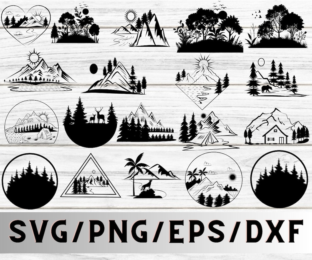 Landscape Svg Wood / Forest Scene Svg / Forest Svg / Instant Download ...