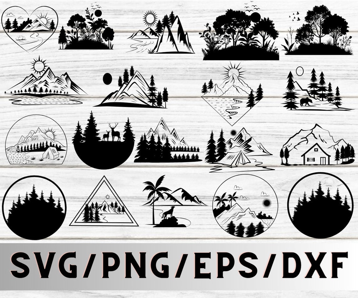 Landscape Svg Wood / Forest Scene Svg / Forest Svg / Instant Download ...