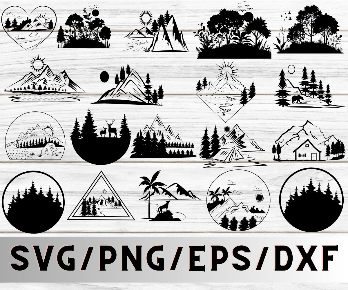 Landscape Svg Wood / Forest Scene Svg / Forest Svg / Instant Download ...