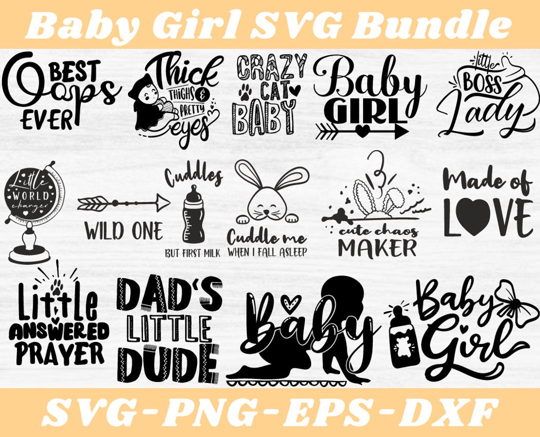 Baby Girl SVG Bundle, Baby Bodysuit Svg, Baby Sayings Svg, Wildflower ...