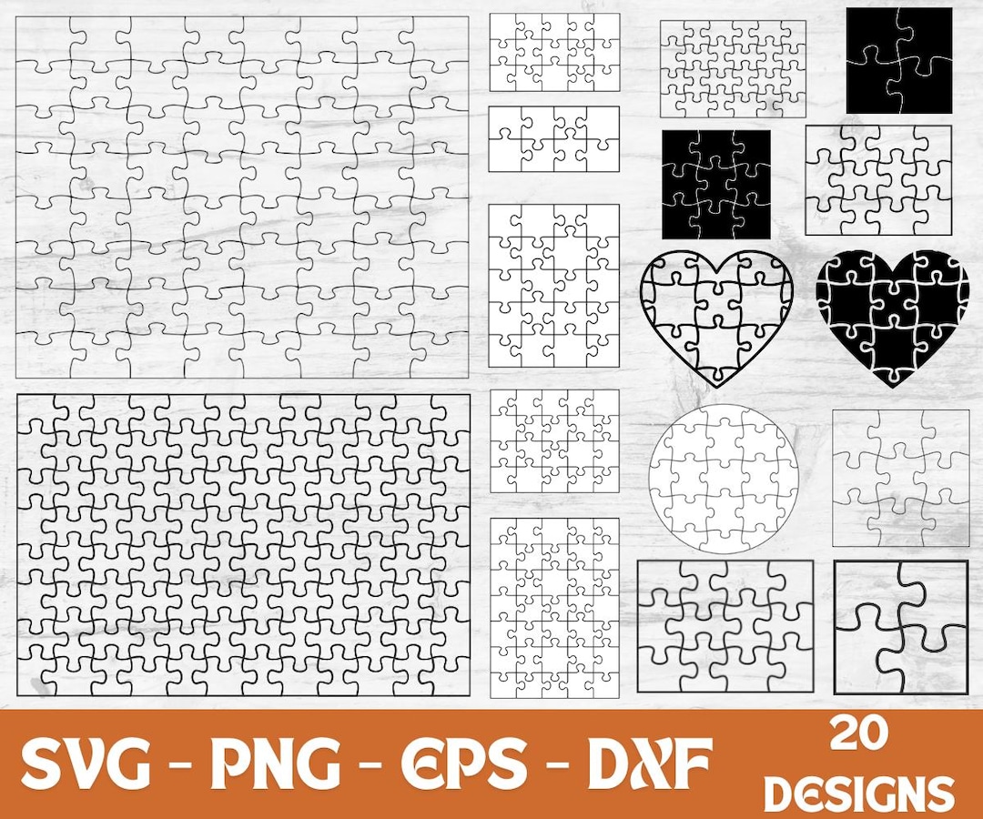 Puzzle Svg, Puzzle Template Svg, Puzzle Templates Bundle Svg, Laser Svg ...