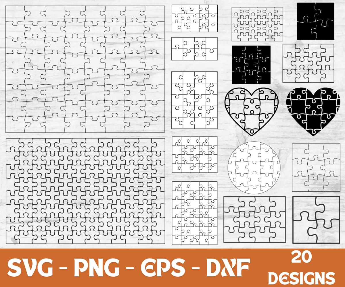 Puzzle Svg, Puzzle Template Svg, Puzzle Templates Bundle Svg, Laser Svg ...