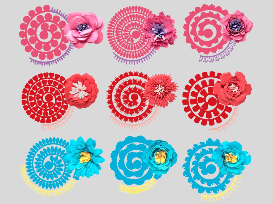 Rolled Flower SVG, Rolled Flower SVG, 3d Flower SVG, Paper Flower Svg ...