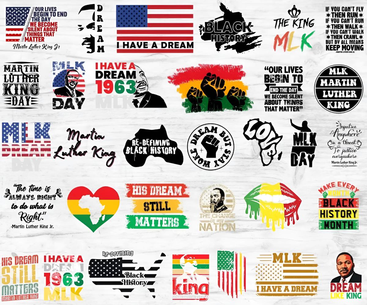 Martin Luther King Jr Bundle, Martin Luther King Clipart, Mlk Svg, MLK ...