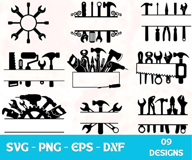 Handyman Tools Split Monogram Svg,tools Svg,mechanics Tools Svg,tool ...