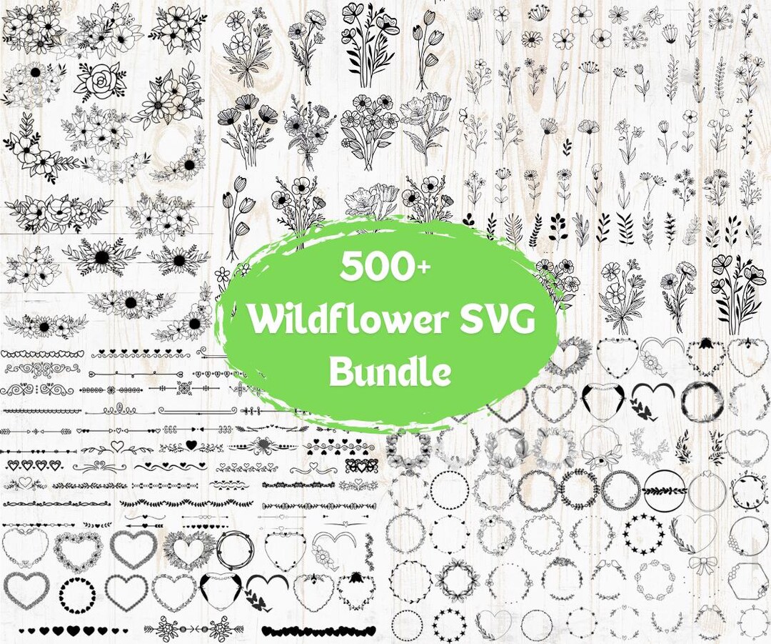 500+ Wildflower SVG Bundle Wildflower Vector Wildflower Silhouette ...