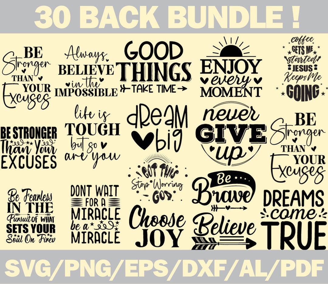 Motivational Quotes SVG, Bundle, Inspirational Quotes SVG,, Life Quotes ...