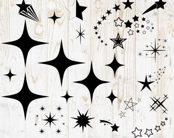 Sparkle SVG Bundle, Sparkle Stars SVG, Stars Svg, Star Clipart, Bright Stars, Twinkle Stars ...
