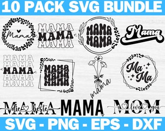 Mama Svg Bundle, Digital Download Mama Png, Mama Svg Cut File, Mama ...