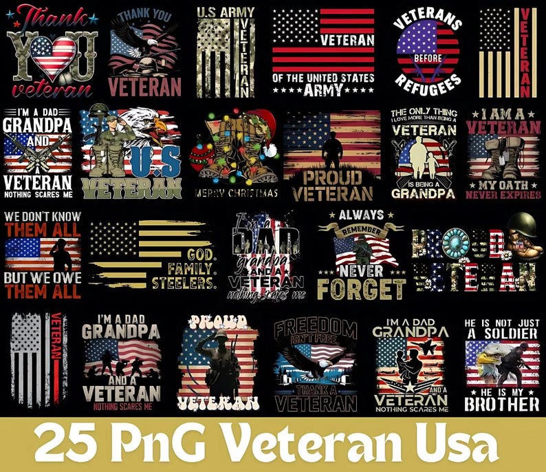 Patriotic Veteran PNG Bundle: Sublimation Designs (digital Download) - Etsy