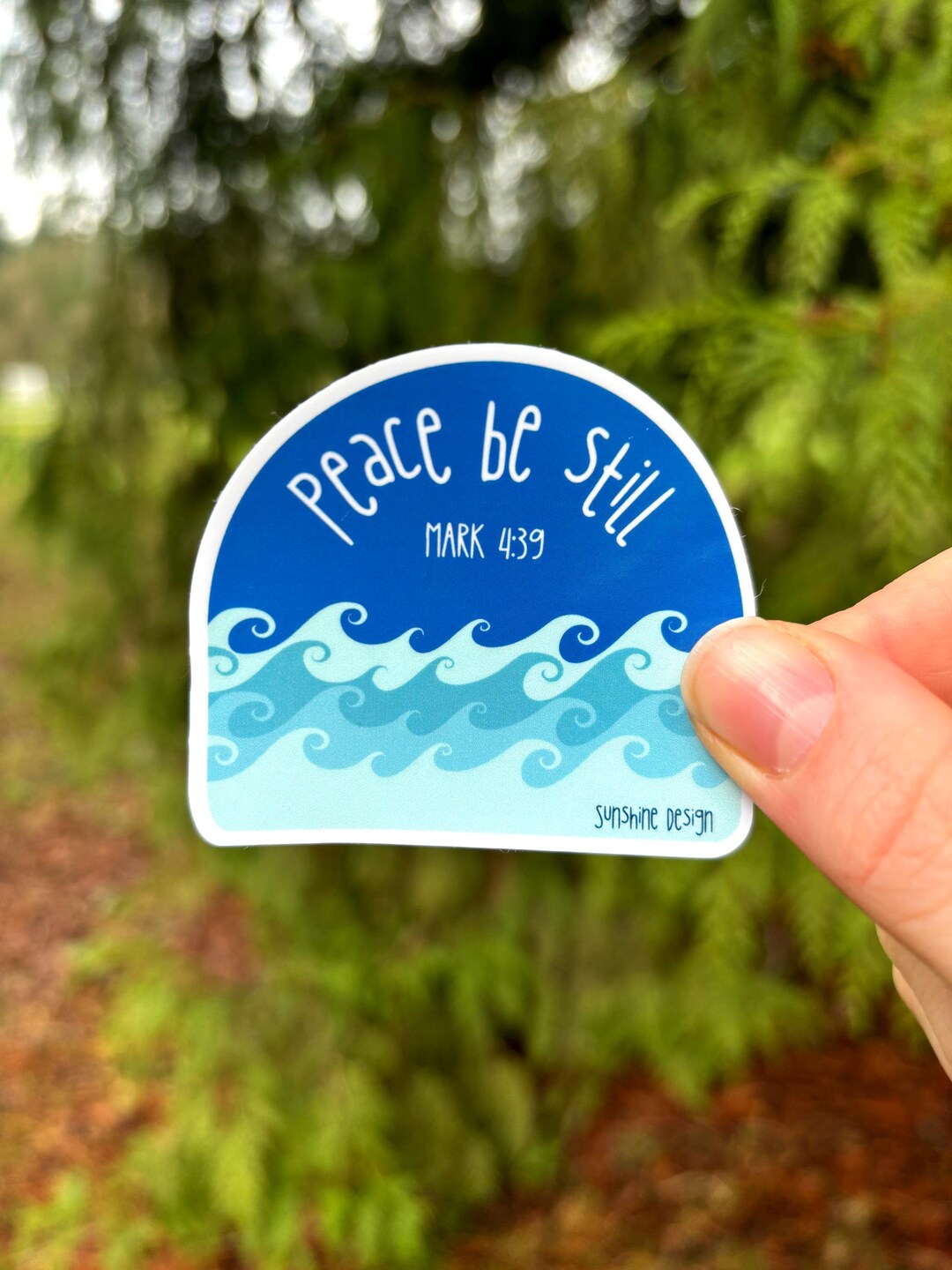 Blue Peace Be Still Sticker Arched - Etsy