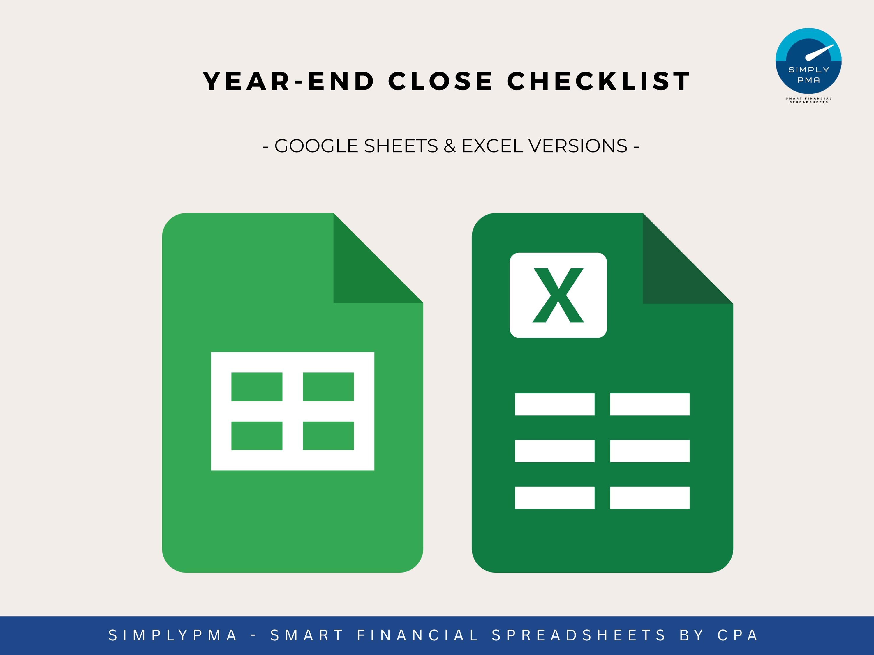 Accounting Year End Close Checklist Excel Template Bookkeeping CPA ...