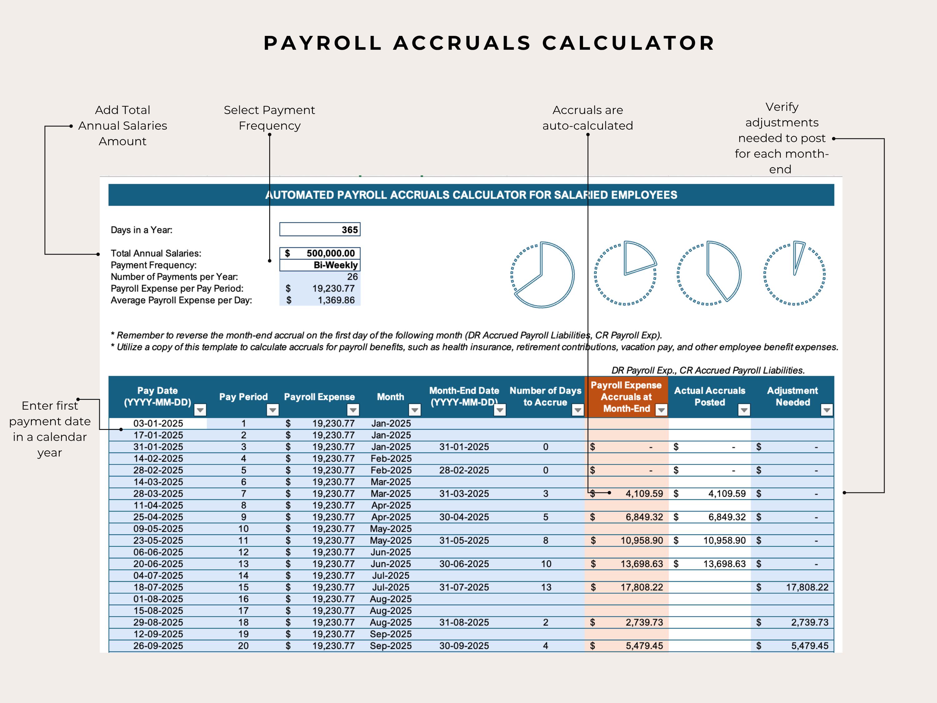 Payroll Accruals Calculator Excel Template Salaried Employees Expense ...