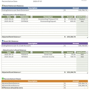 Bank Reconciliation Excel Template Bookkeeping Monthly Accounting Spreadsheet Financial Tracking ...
