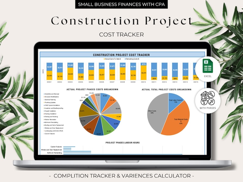 Construction Project Costs Tracker: Interactive Excel Dashboard ...