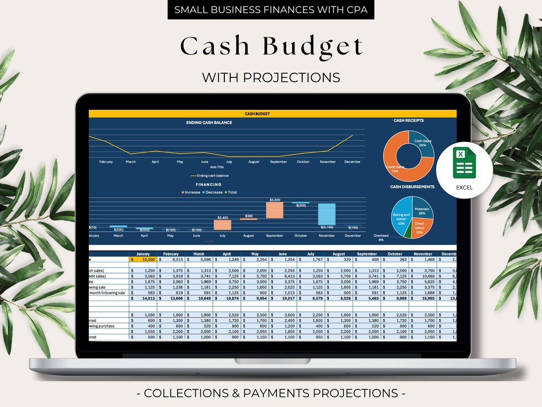 Cash Flow Budget Management Spreadsheet, Monthly Cash Budget ...