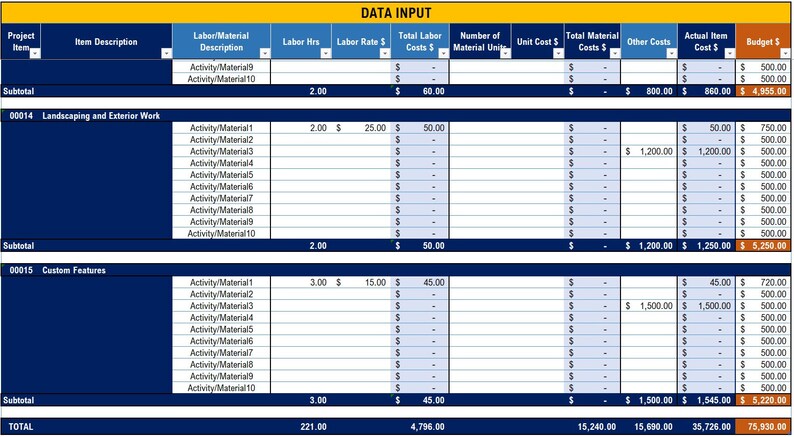 Simplified Project Costs Tracker With Interactive Dashboard Excel ...