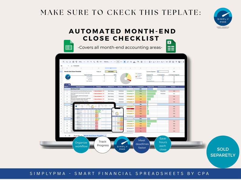 Accounting Year End Close Checklist Excel Template Bookkeeping CPA ...