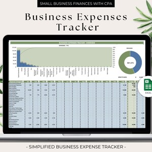 Small Business Expense Tracker Spreadsheet, Excel Template for ...