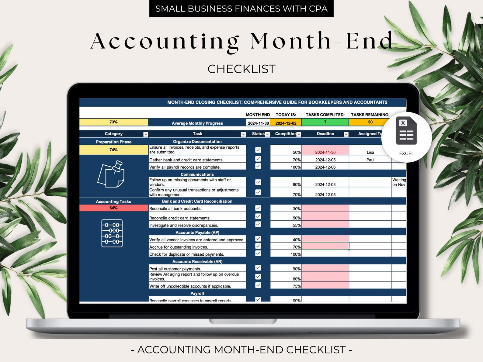Month-end Closing Checklist Excel Template: Comprehensive Guide for Bookkeepers and Accountants ...