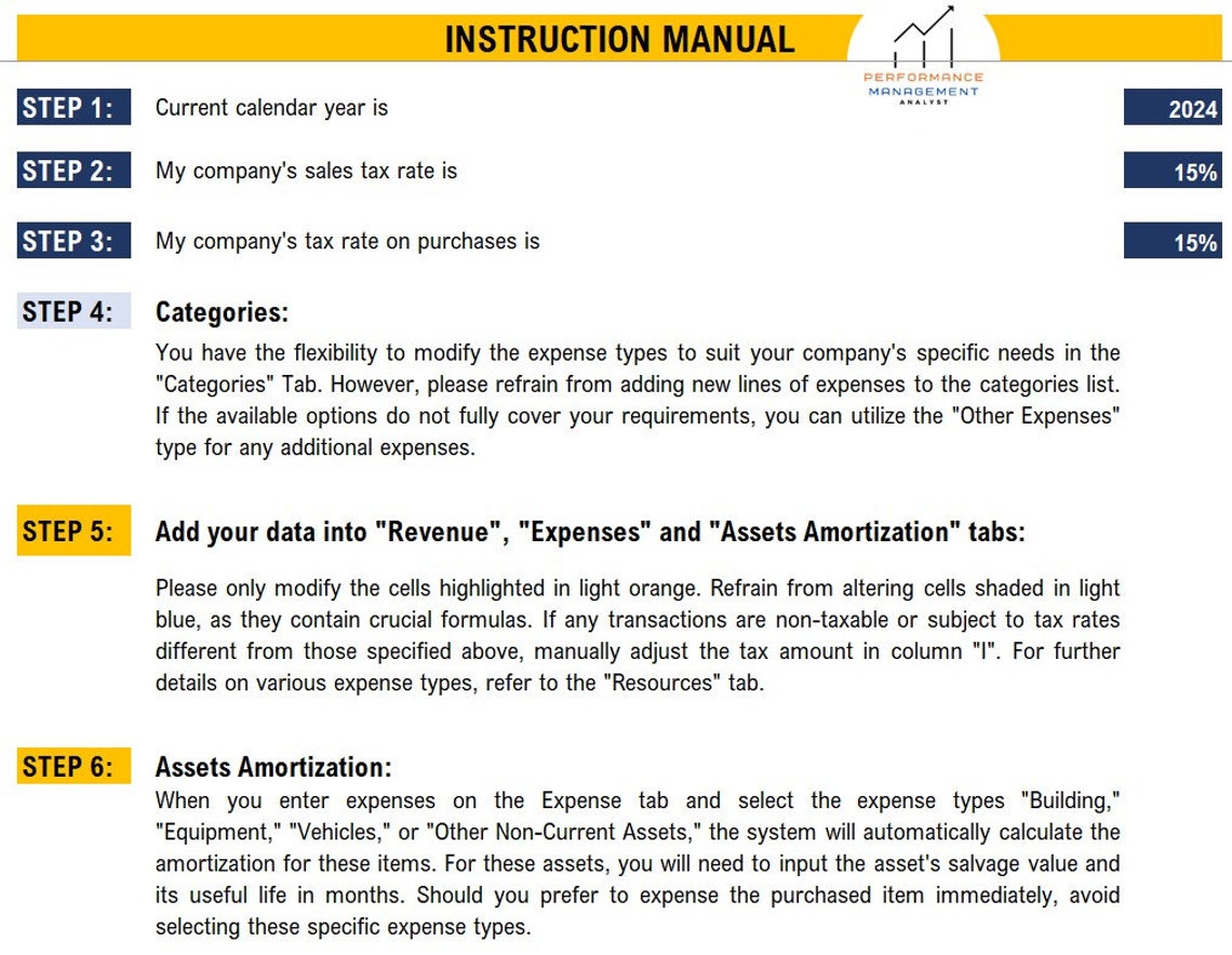 Revenue and Costs Tracker Automated Monthly Income Statement in Excel ...