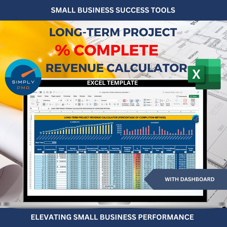 Long-term Project Percentage of Completion Revenue Calculator Excel ...